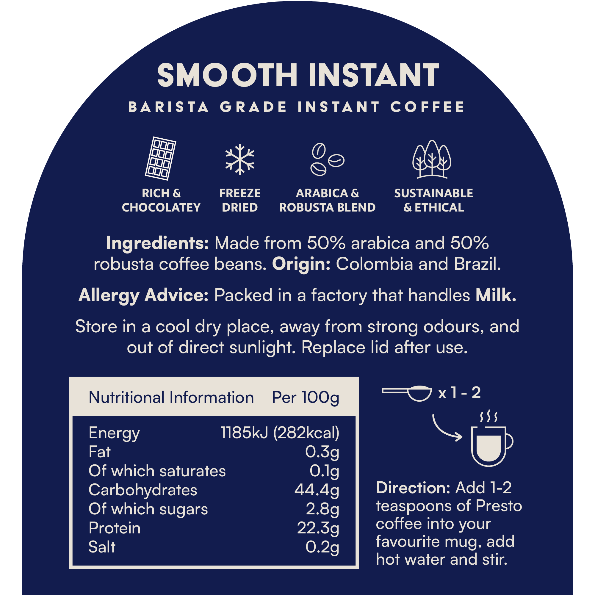 Smooth Instant Coffee Multipack (3 x 100g) – Presto Coffee Roasters
